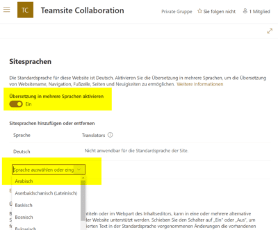 Mehrsprachige Unterstützung von SharePoint-Sites aktivieren und im ...