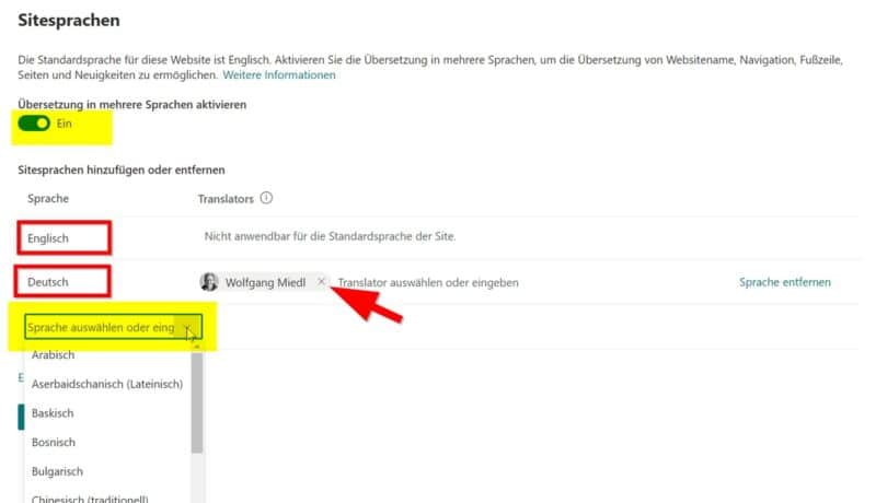 Mehrsprachige Unterstützung von SharePoint-Sites aktivieren und im ...
