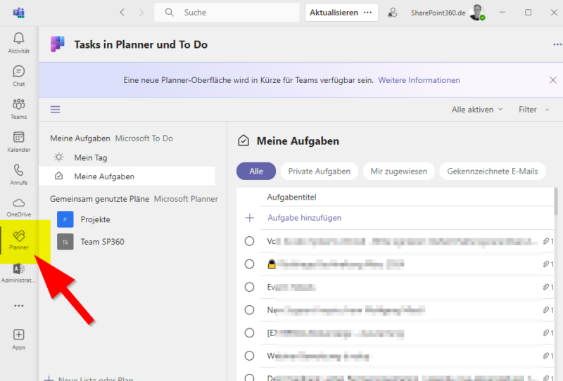 Teams App-Icons für alle Benutzer in linker Sidebar anheften