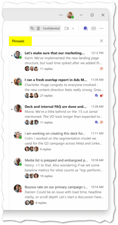Teams Threads in Kanalbeiträgen – chatten wie in Slack